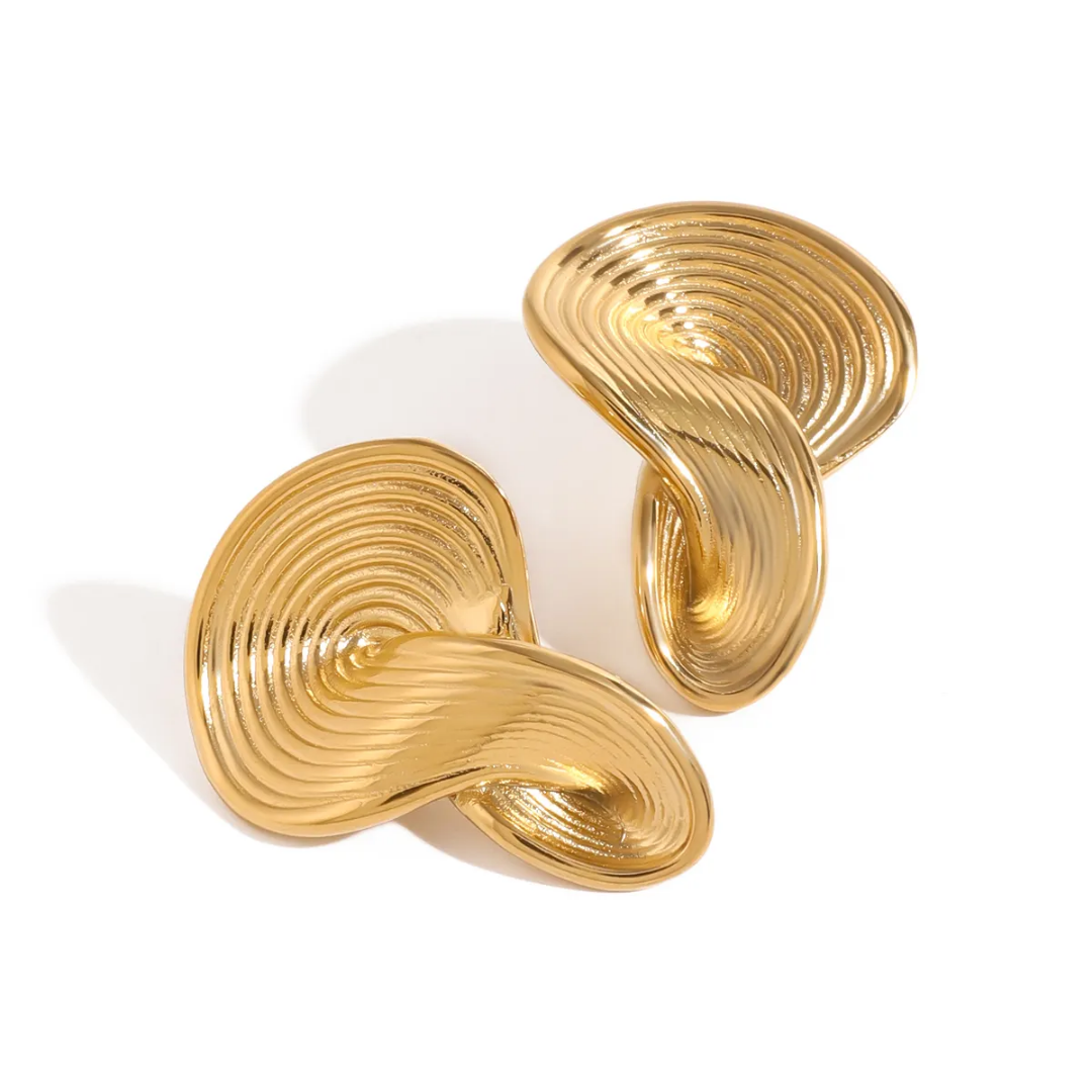Sculpted Wave Statement Earrings – Giselle Stella